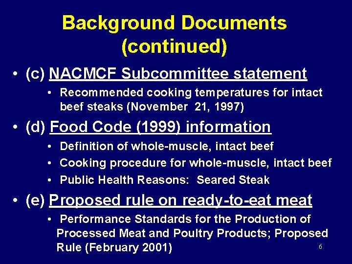 National Advisory Committee on Microbiological Criteria for Foods