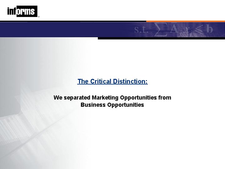 Building a Total System Marketing Model Presentation to