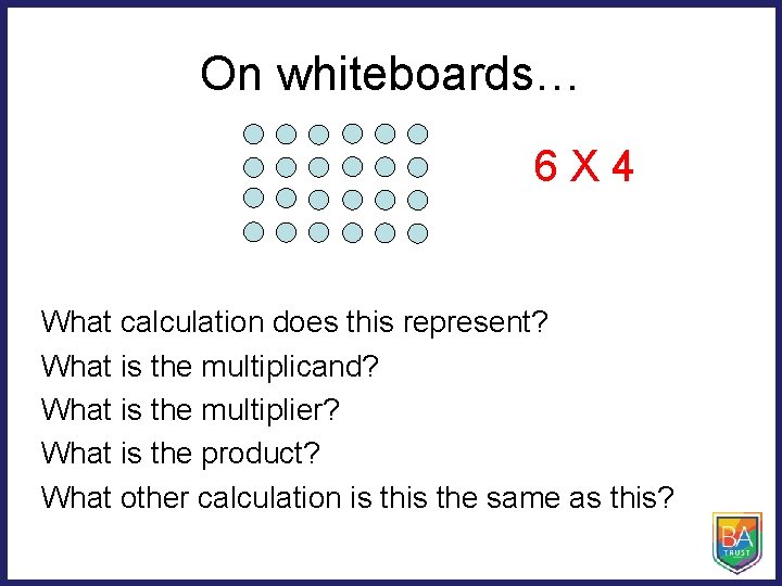 Multiplication Vocabulary 3 x 4 There are 3