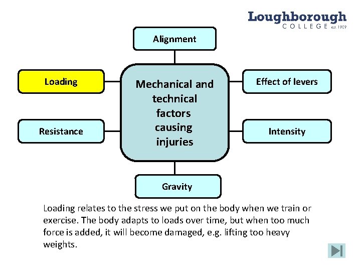 Technical and Mechanical Injuries Alignment Loading Resistance Mechanical