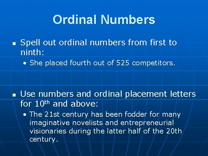 AP Style Review Numbers In General n Spell