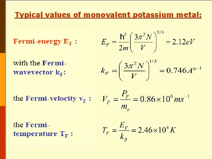 CHAPTER 5 FREE ELECTRON THEORY Free Electron Theory