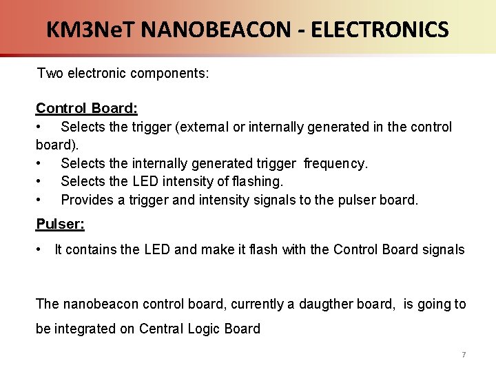 Nanobeacon A low cost calibration instrument for KM