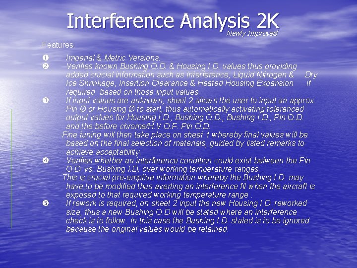 Interference Analysis 2 K Newly Improved Features Imperial