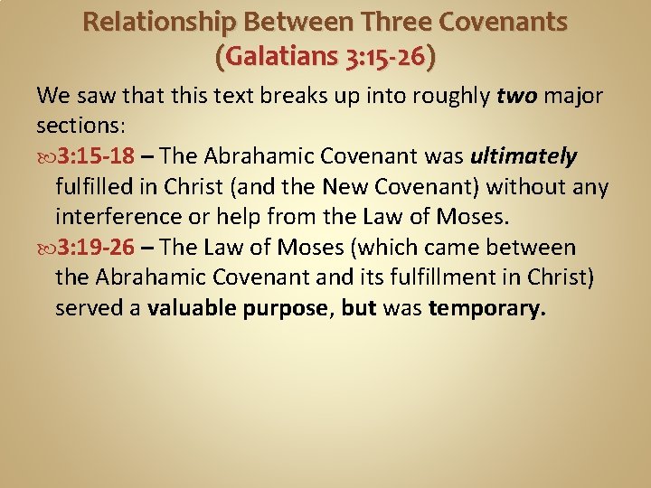 New Covenant Theology Comparing and Contrasting the Covenants