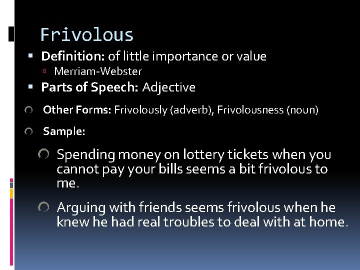 To Kill a Mockingbird Ms Dombrow VOCABULARY PT