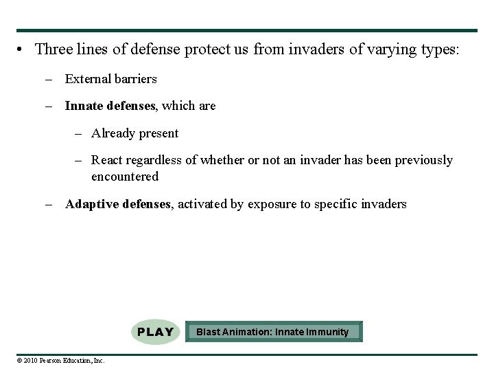 Chapter 24 The Bodys Defenses Power Point Lectures