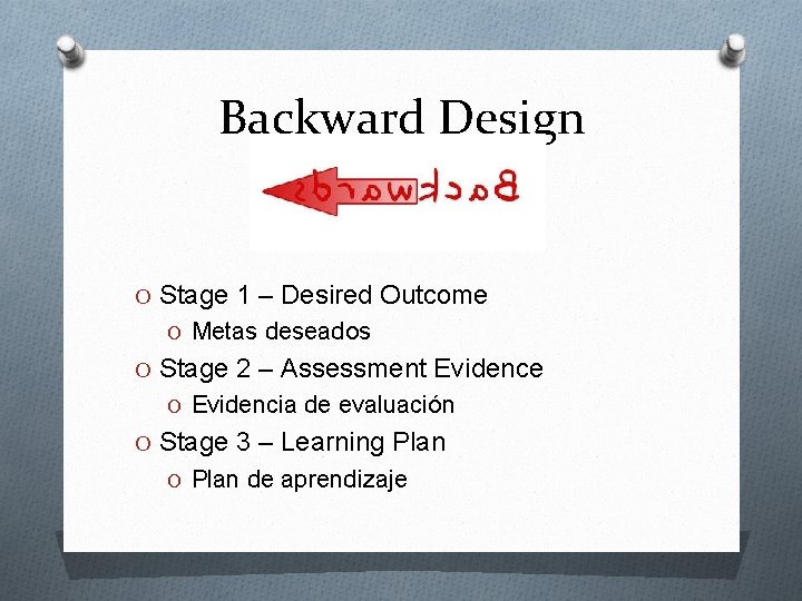Backwards Planning and ProjectBased Learning Katie Bain English