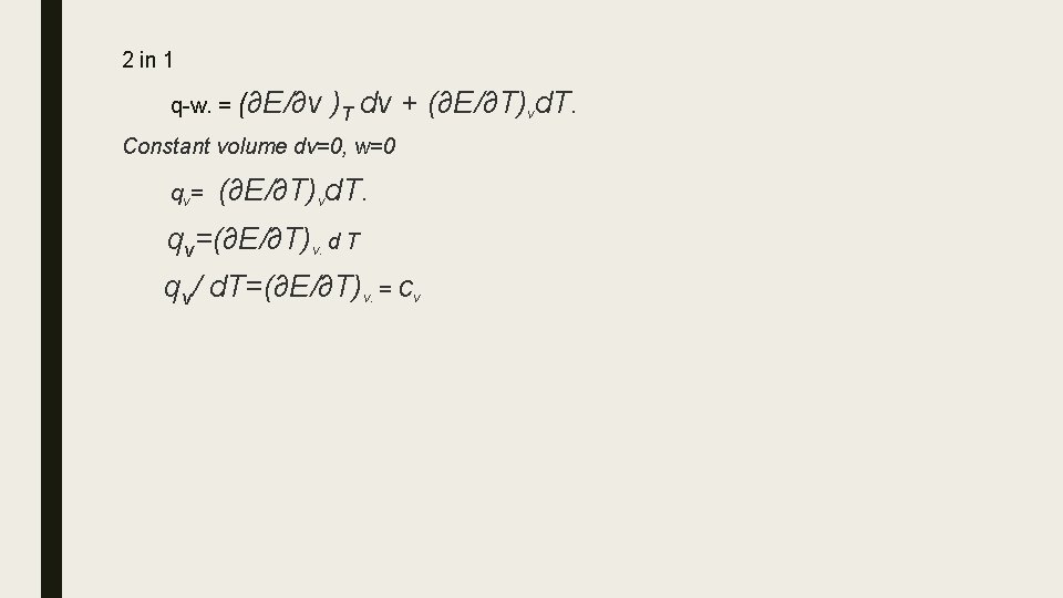 Relationship between cp and Cv Name of the
