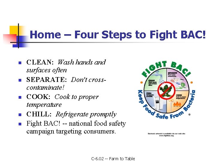 Farm to Table Food Safety Interventions Farm Good