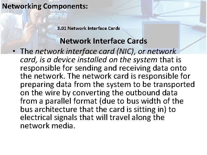Networking Components 3 01 Network Interface Cards The
