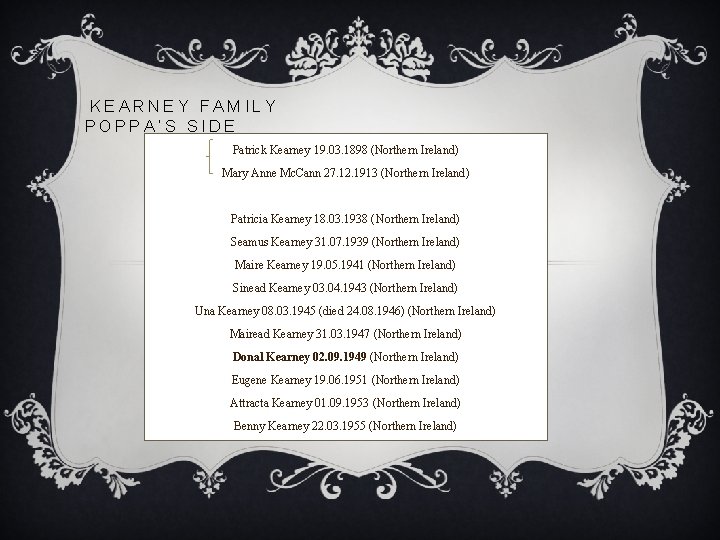 20 PROJECT FAMILY TREE By Sophie Kearney THE