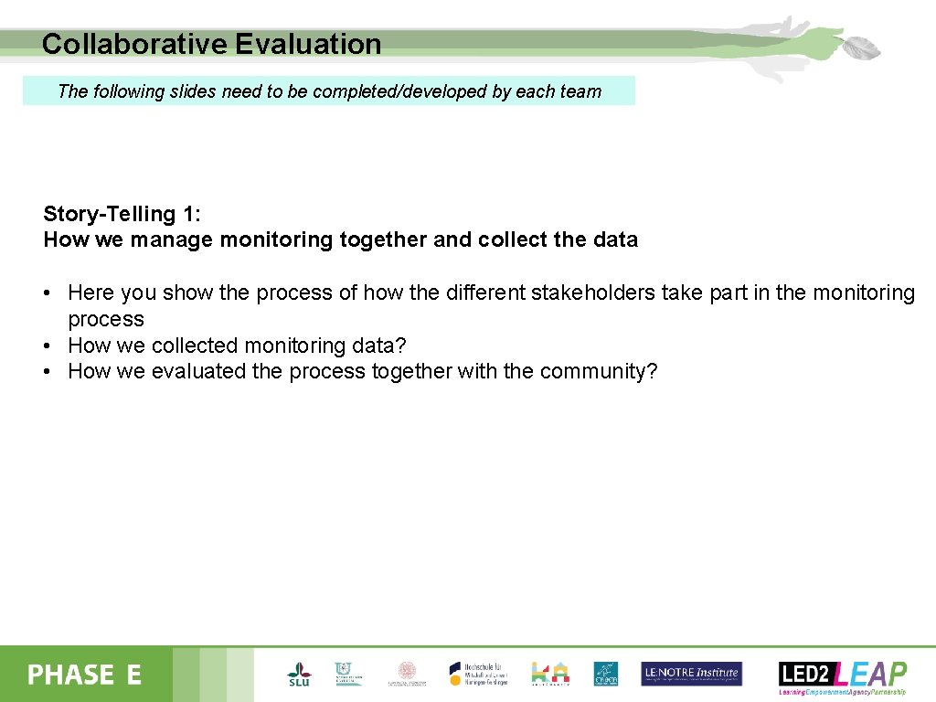 Collaborative Evaluation Assignment general information and timeline 1