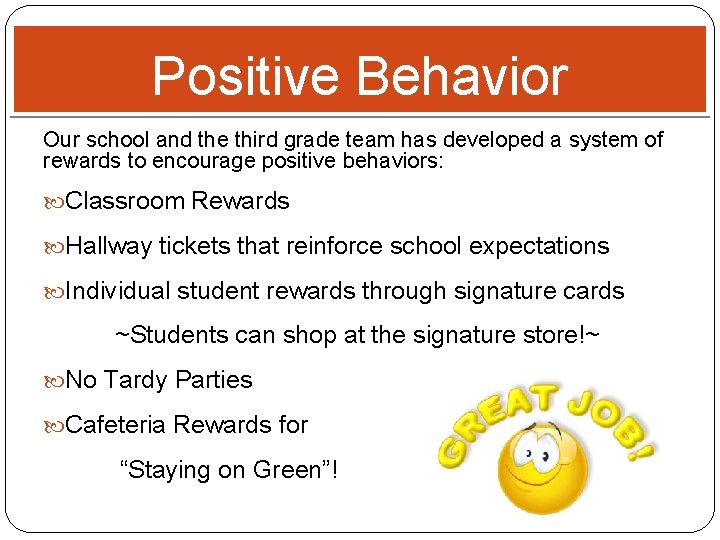 Welcome to Third Grade The third grade teachers