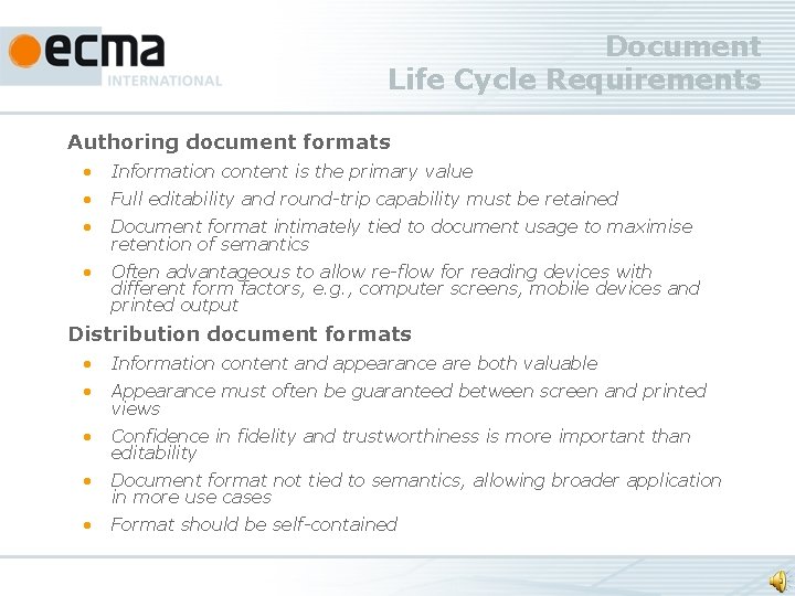 Ecma General Assembly Budapest 16 th June 2009