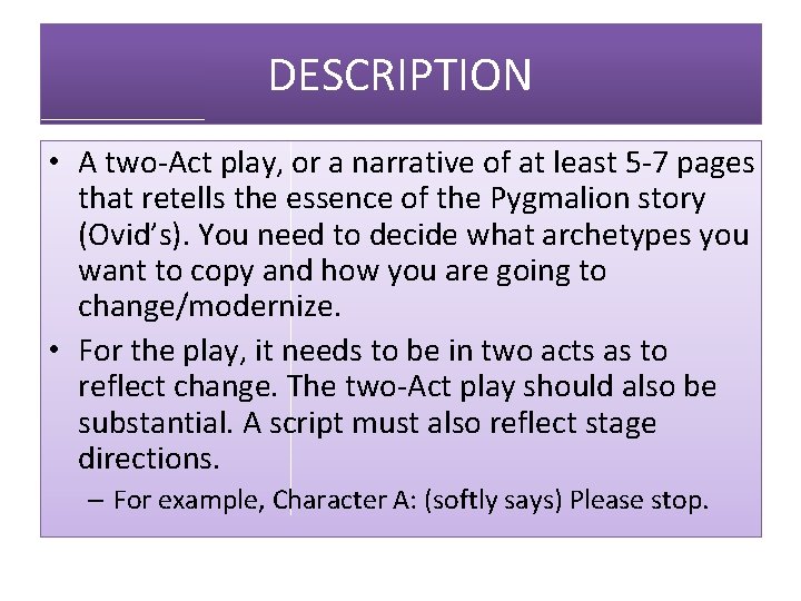 EMBEDDED ASSESSMENT 1 UNIT 2 SENIORS Swbat create