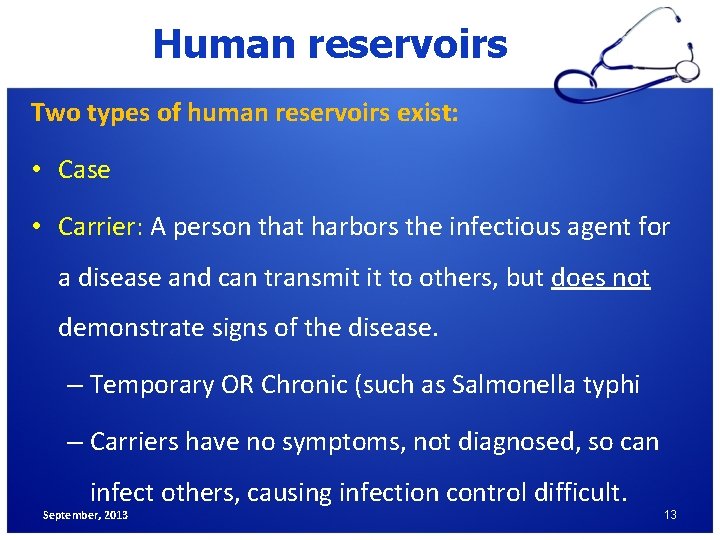Epidemiology of Communicable Diseases Chain of infection Dr