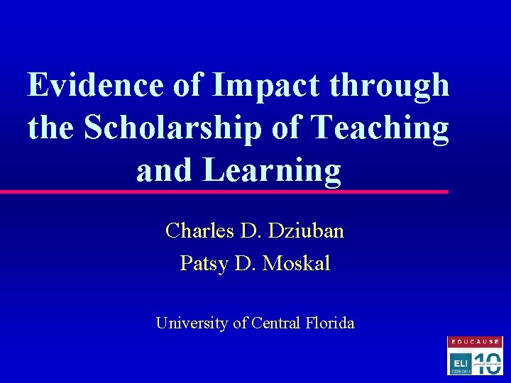 Evidence of Impact through the Scholarship of Teaching