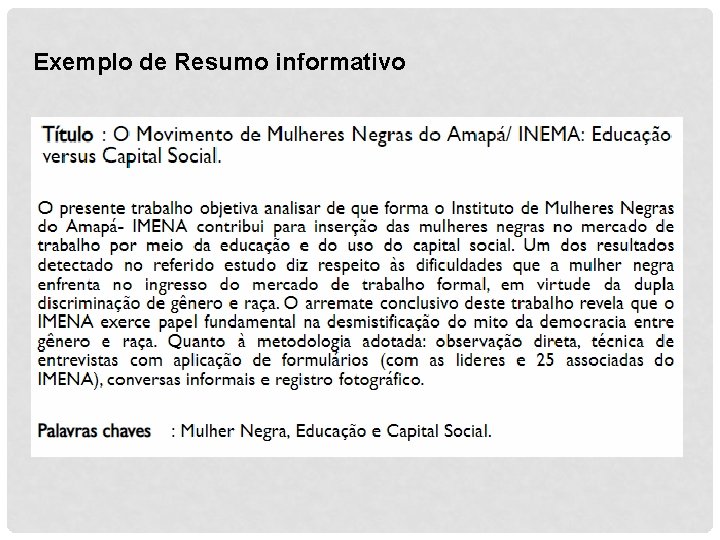 REVISANDO O SUBLINHAR TIPOS DE RESUMO PROF POLLIANA