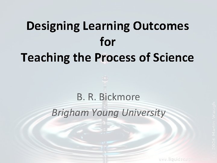 Designing Learning Outcomes for Teaching the Process of