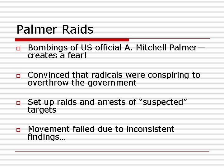 The Red Scare 1920s Learning Unit Mrs Deming