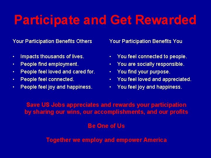 We Save US Jobs Together We Achieve Everything