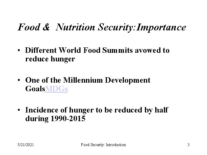 Food Nutrition Security M H Suryanarayana Indira Gandhi