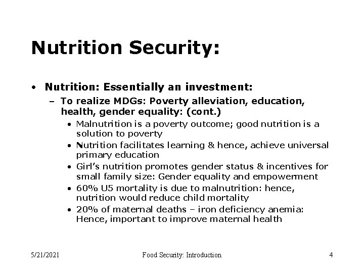 Food Nutrition Security M H Suryanarayana Indira Gandhi