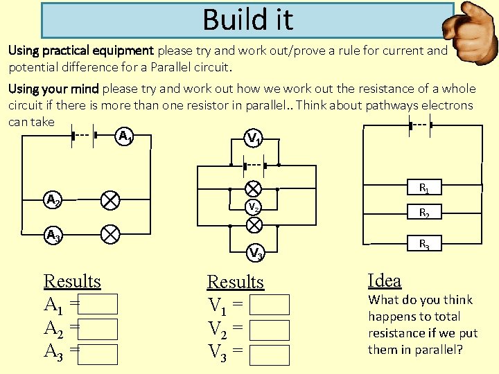 Equipment Electric Circuit kits Ammeters Volt Meters Recap