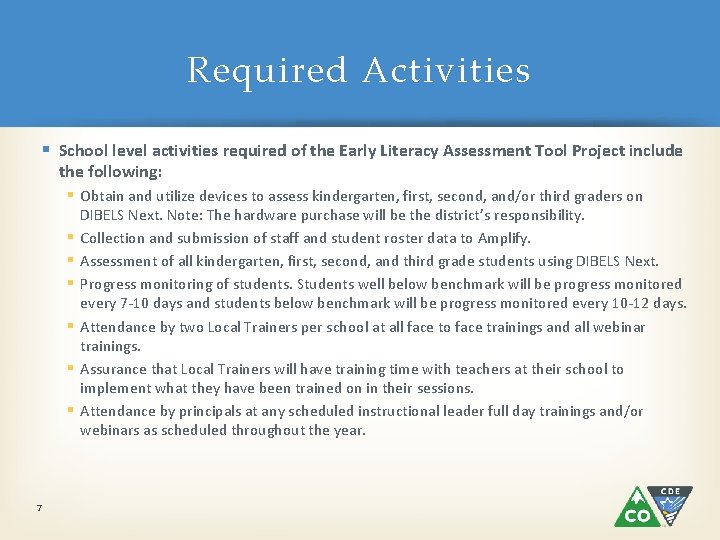 Early Literacy Assessment Tool ELAT Project 2015 16
