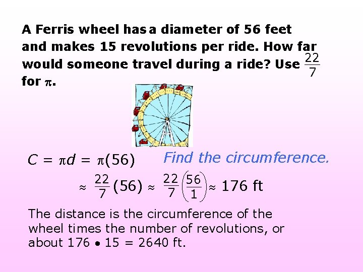 Circles Learn to find the area and circumference