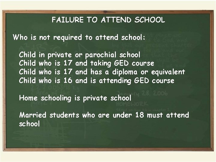 FAILURE TO ATTEND SCHOOL PARENT CONTRIBUTING TO NONATTENDANCE