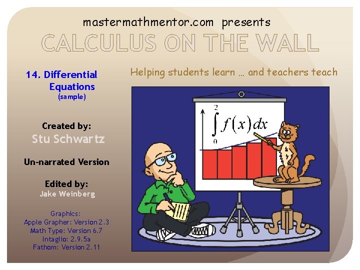 mastermathmentor com presents CALCULUS ON THE WALL 14