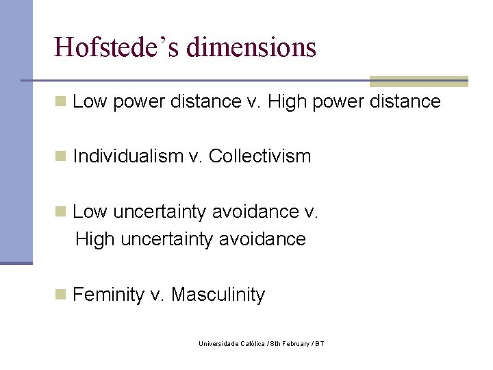 Doing business in international contexts n An overview