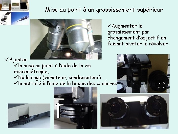 Le microscope au laboratoire de biologie et son
