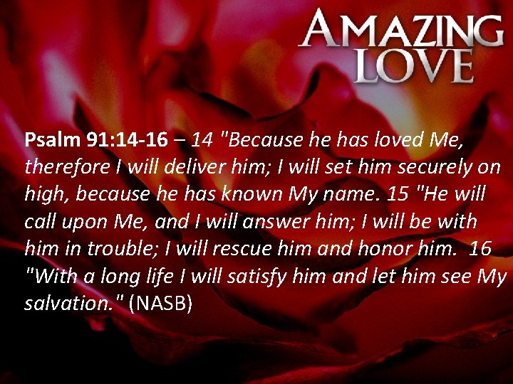 Psalm 91 14 16 14 Because he has