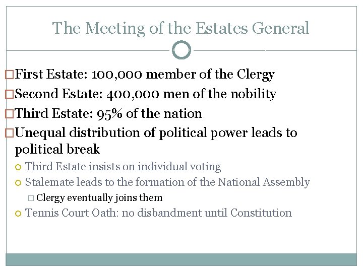 The French Revolution 1789 1815 Lecture Outline An