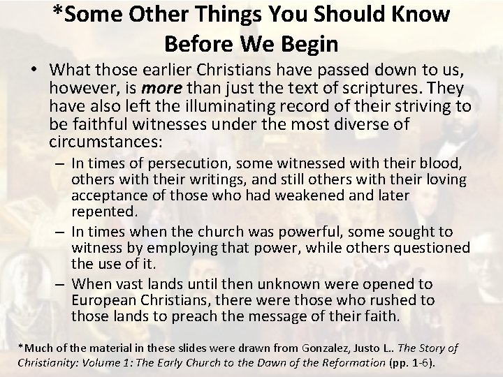 Why Study Church History In most churches today