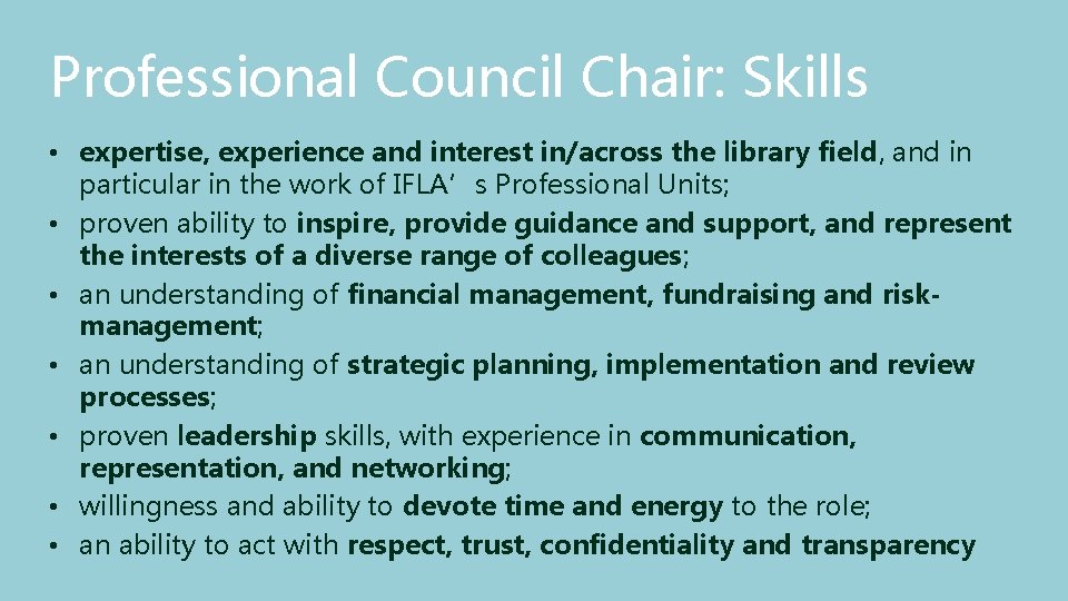 IFLA Elections 2021 Professional Structures Governance Review Goal