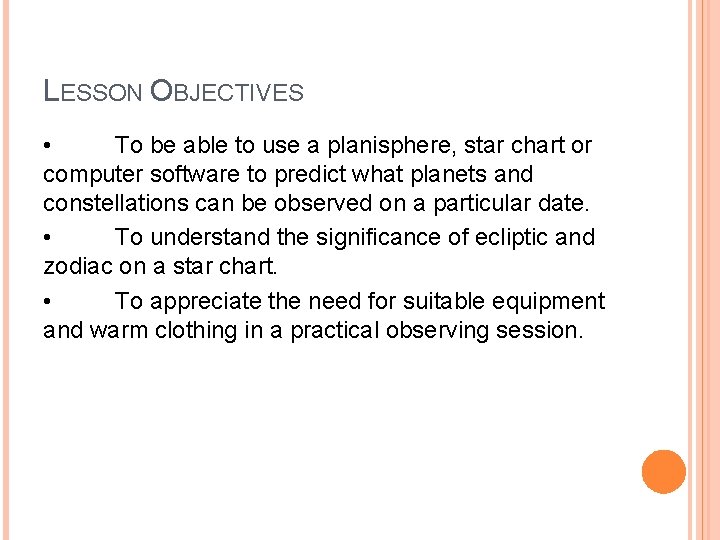 PRACTICING OBSERVING BELL WORK What are pointer stars