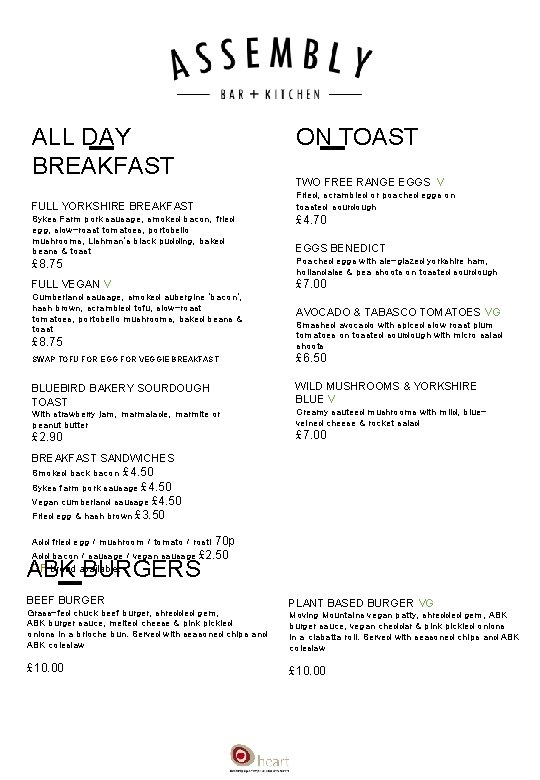 ON TOAST ALL DAY BREAKFAST TWO FREE RANGE