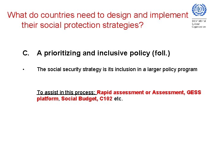 Overview of ILO tools and methods Celine Felix