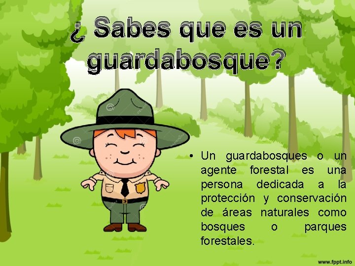 Sabes que es un guardabosque Un guardabosques o