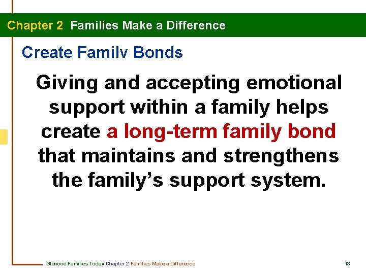 2 Chapter 2 Families Make a Difference Chapter