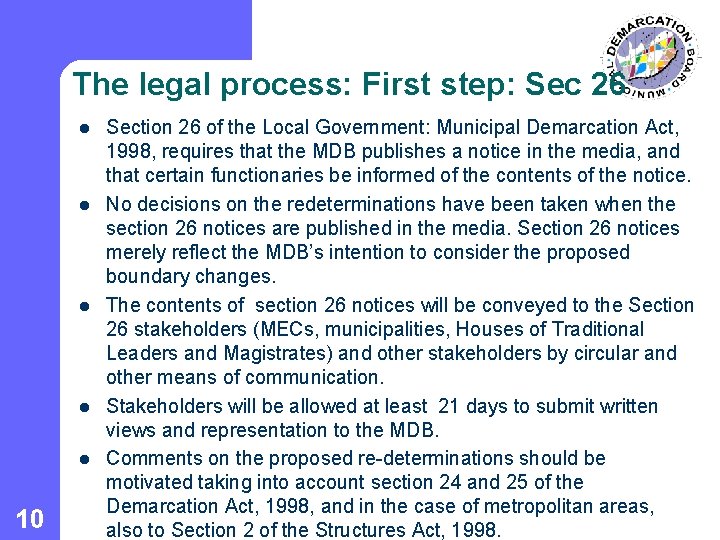 Municipal Demarcation Board Redetermination of municipal boundaries ...