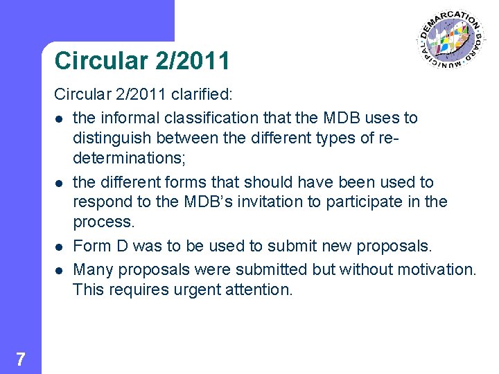 Municipal Demarcation Board Redetermination of municipal boundaries ...