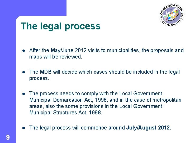Municipal Demarcation Board Redetermination of municipal boundaries ...