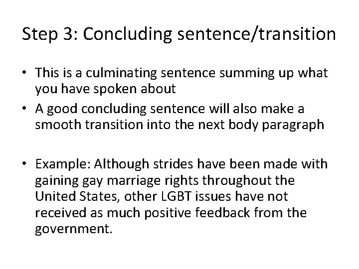 Howto write a body paragraph First step Topic