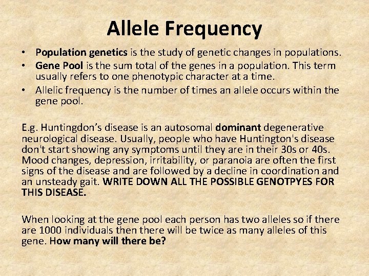 8 5 Allelic Frequencies and population genetics Learning