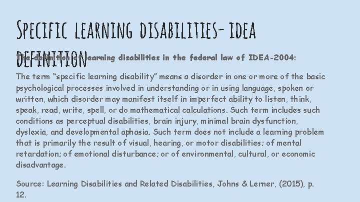 Specific learning disabilities by Jeanette Love Specific learning